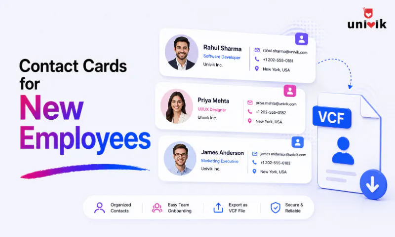 How to Build Contact Cards for New Employees - Univik